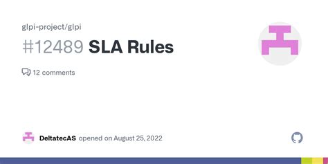 SLA Rules Issue Glpi Project Glpi GitHub