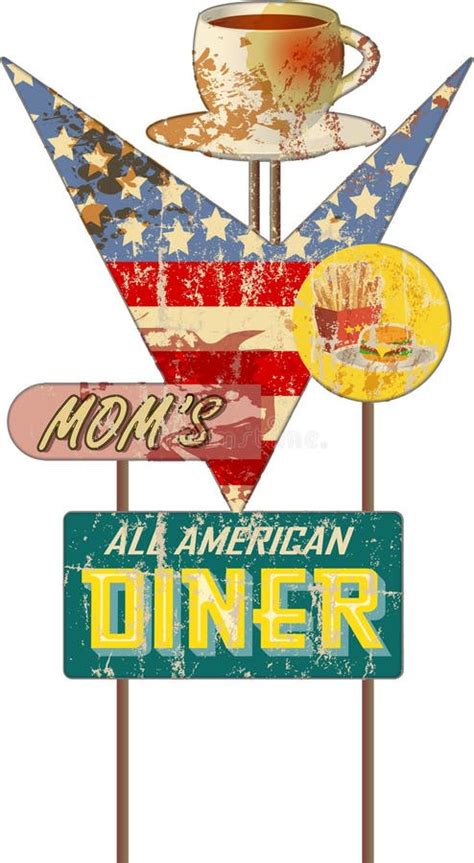 Vintage Diner Sign Stock Vector Illustration Of Large 35064099