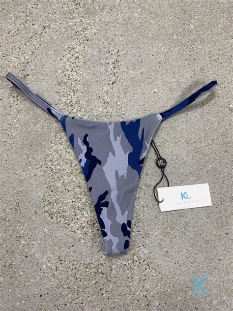 Navygrey Camo Bikini Bottom Kristen Lonie Swimwear