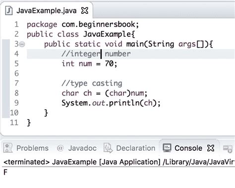 Java 程序：`int`到`char`的转换 《beginnersbook 中文系列教程》 极客文档