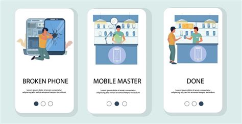 Premium Vector Phone Repair Mobile App Onboarding Screens Vector Template