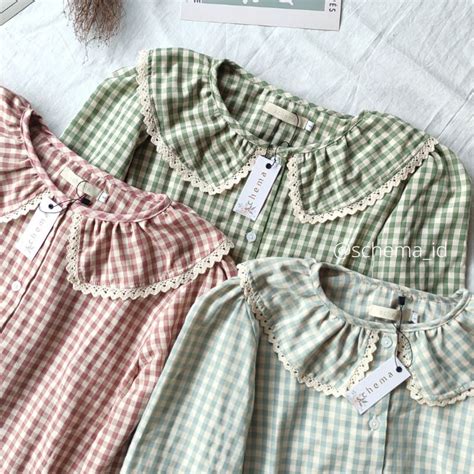 Jual Yeora Blouse By Schemaid Collar Blouse Blouse Korea Blouse