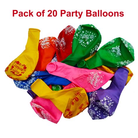 Pack Of 20 Birthday Party Balloons Birthday Party Balloons In Normal