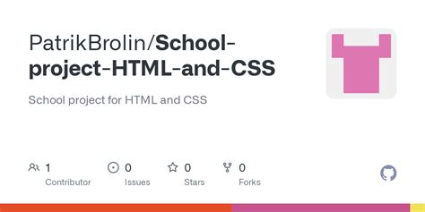 Github Patrikbrolinschool Project Html And Css School Project For