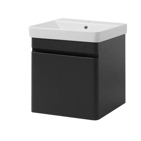 ᐉ Тумба Юввіс Vivace підвісна матова з умивальником 50 см Антрацит 11731283 • Краща ціна в