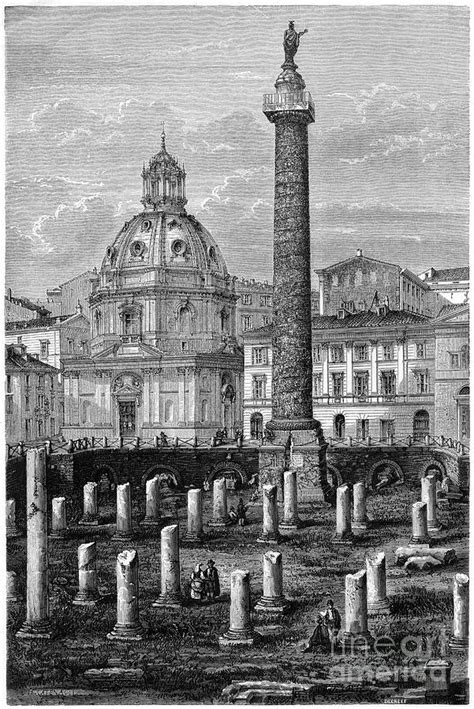 Trajans Column And Ulpians Basilica Drawing By Print Collector Fine