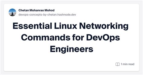 Chetan Mohod On Linkedin Essential Linux Networking Commands For