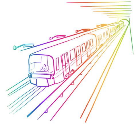 1600 Kereta Api Komuter Kereta Penumpang Ilustrasi Grafik Vektor