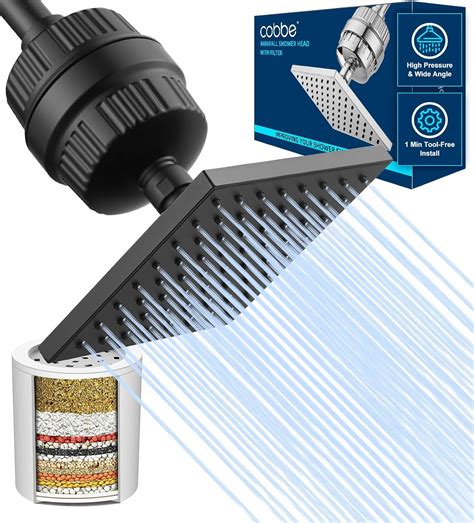 Cobbe High Pressure Filtered Shower Head Combo Rain Shower Head With 20 Stage Shower Head