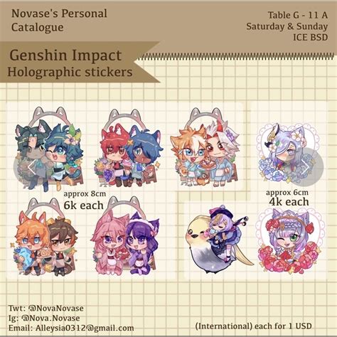 Jual Genshin Impact Holographic Hologram Sticker Shopee Indonesia
