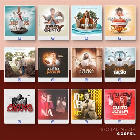 Pack 500 Artes editáveis gospel igreja Culto 2 0 Photoshop PSD