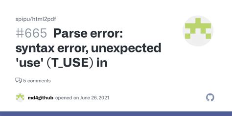 Parse Error Syntax Error Unexpected Use Tuse In · Issue 665