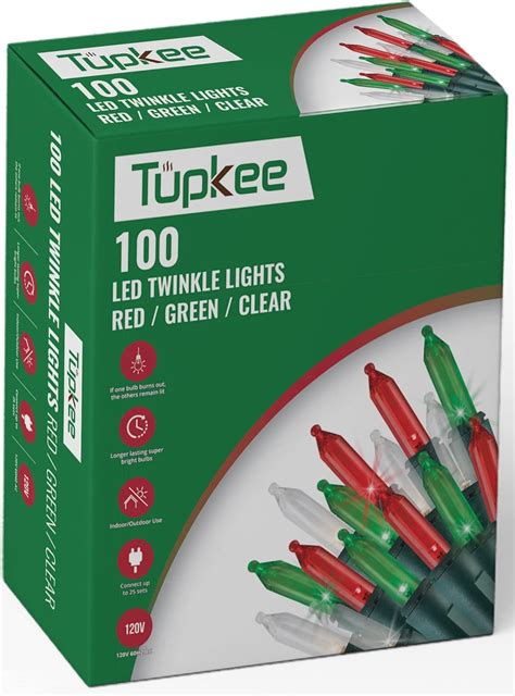 Christmas Led Random Twinkle Lights 100 Led Red Green