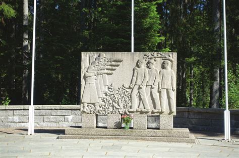 Monument In Front Of The Main Execution Area In The Falstad Forest