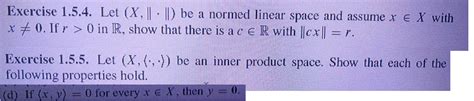 Solved Exercise 154 Let X 1 · D Be A Normed Linear