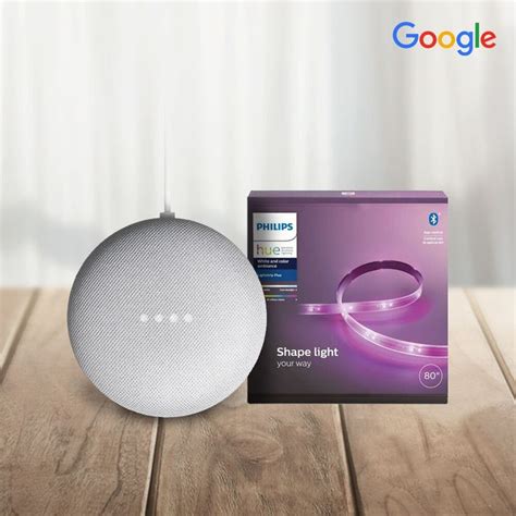 구글 네스트 미니 인공지능 Ai 블루투스 스피커 음성인식 필립스 휴 라이트 스트립 플러스 2m 감도 깊은 취향 셀렉트샵 29cm