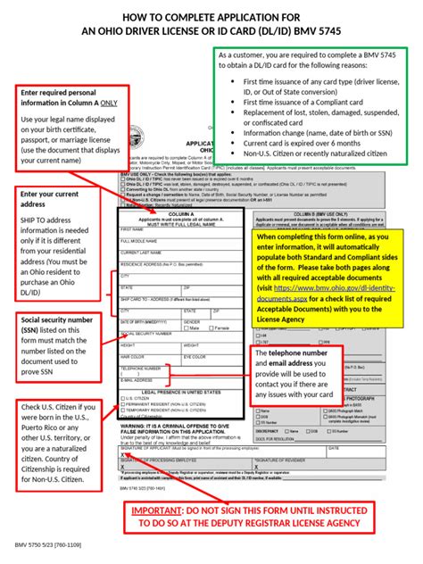 Ohio Driver License Id Application Guide Pdf Identity Document
