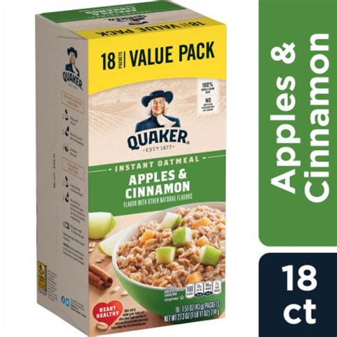 Quaker Apples And Cinnamon Instant Oatmeal 18 Ct 151 Oz King Soopers