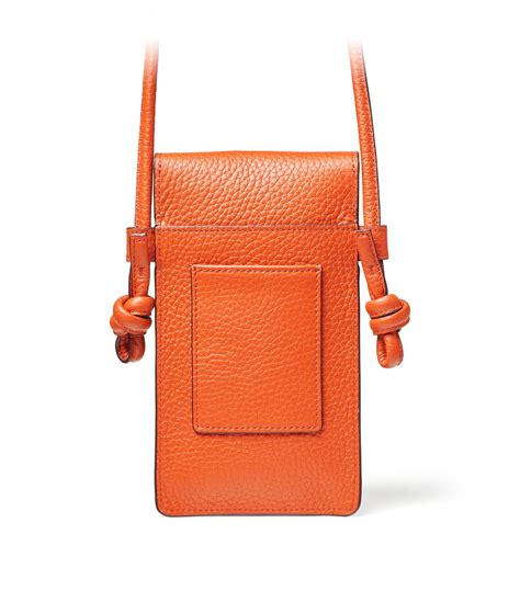 Womens Aspinal Of London Orange Leather Ella Phone Pouch Harrods UK