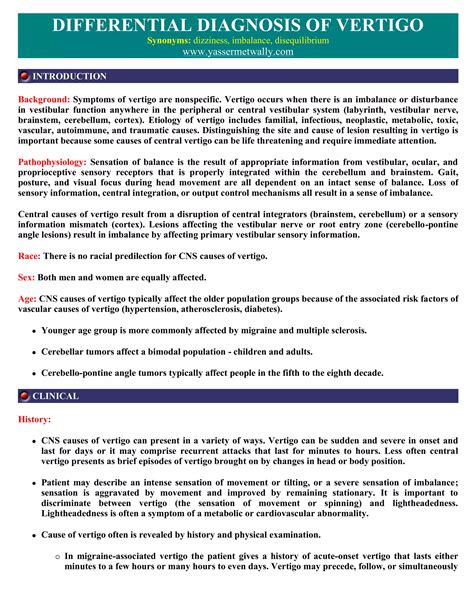 Neurological Differential Diagnosis Vertigo Pdf