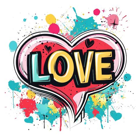 Colorful And Bold LOVE Word Art With A Vibrant Comic Book Feel
