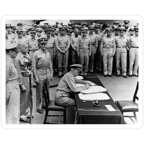 Admiral Nimitz Signing The Japanese Surrender Sticker Ww2 Surrender