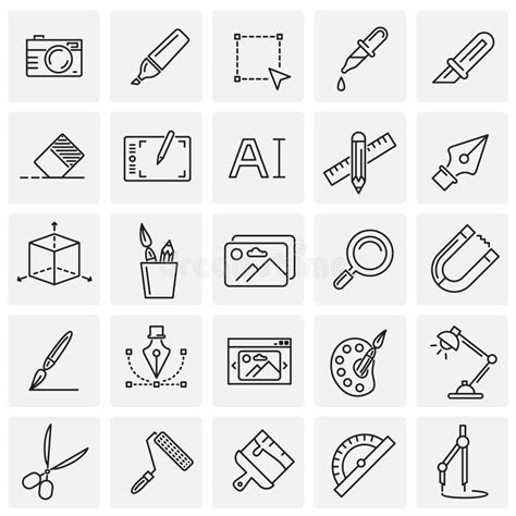Vector Graphic Design Icons Set Stock Vector Illustration Of Isolated