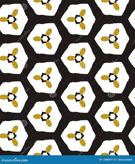 Honeycomb Seamless Pattern Repeating Background With Hexagons Stock