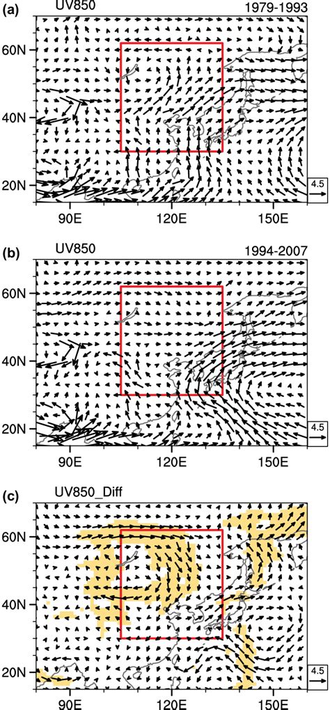 Mean Horizontal Wind At 850 Hpa Vectors Units M S −1 For The