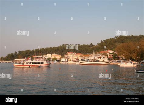 Thassos Greece Greek Island September The Old Harbour At Limenas