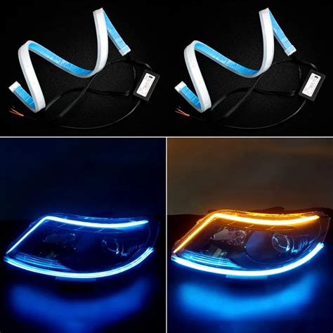 2x Ultrafine Waterproof DRL 60cm Daytime Running Light Flexible Soft