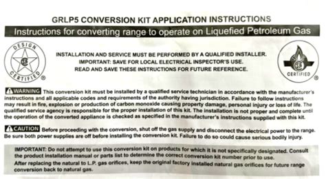 Grlp5 Original Gas Lpg Conversion Kits For Frigidaire Gas Ranges Ebay