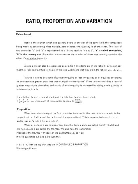 Ratio Proportion Solved Pdf