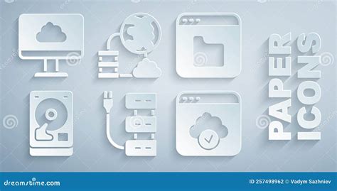 Set Server Browser Files Hard Disk Drive HDD Cloud Technology Data
