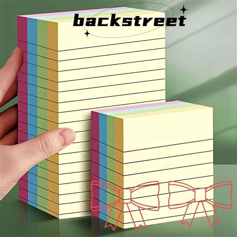 Backstage Sticky Notes สีสันนักเรียน Scribed Sticky Notes เครื่องเขียนโรงเรียน 200 แผ่น Index