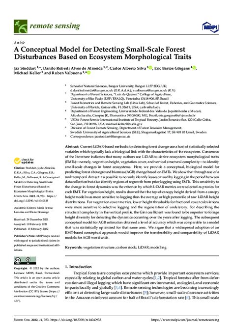 Pdf Model For Detecting Small Scale Forest Disturbances Using Emts