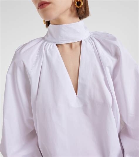 화이트 스카프 디테일 코튼 포플린 블라우스 Co Mytheresa
