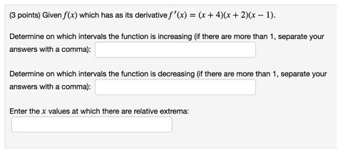 Solved Given Fx Which Has As Its Derivative Fx X
