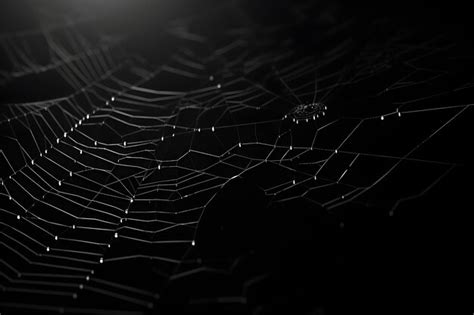Premium AI Image Spider Web Dark Background Cobweb With Water Drops