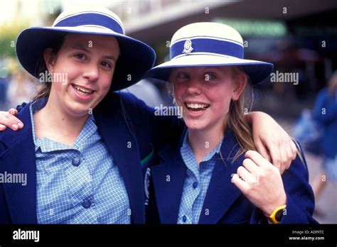 Australia South Australia Uniformed Schoolgirls After School In Stock