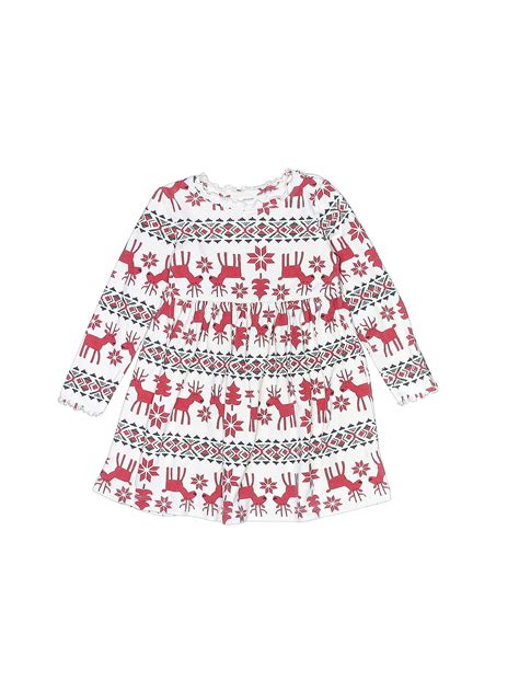 Hanna Andersson 100 Cotton Fair Isle White Dress Size 110 Cm 53