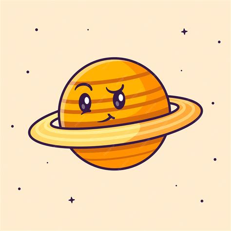 Cartoon Planet Saturn