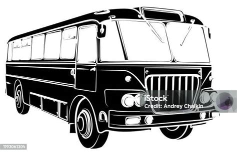 Sketsa Bus Tua Besar Ilustrasi Stok Unduh Gambar Sekarang Bus Gaya