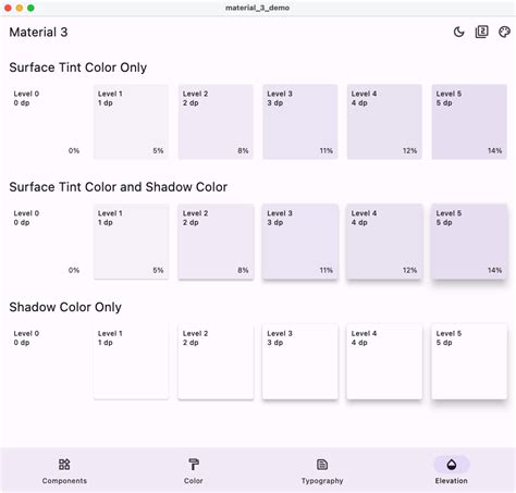 Material3demo Surface Tint Color Only Has Shadow · Issue 1751
