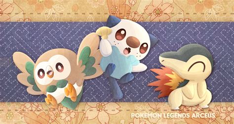 Rowlet Oshawott And Cyndaquil Pokemon Drawn By Ririko Nagareboshi