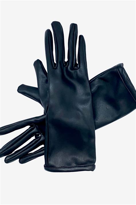 Vegan Leather Gloves In Black Nicole Shante