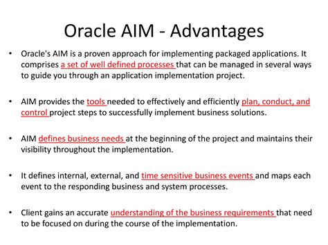 Oracle Aim Methodology Ppt
