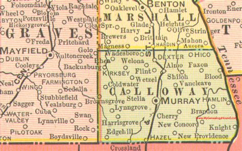 Calloway County Kentucky 1905 Map Murray
