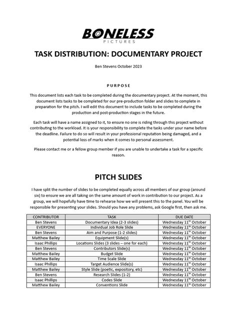 Task Distribution Pdf
