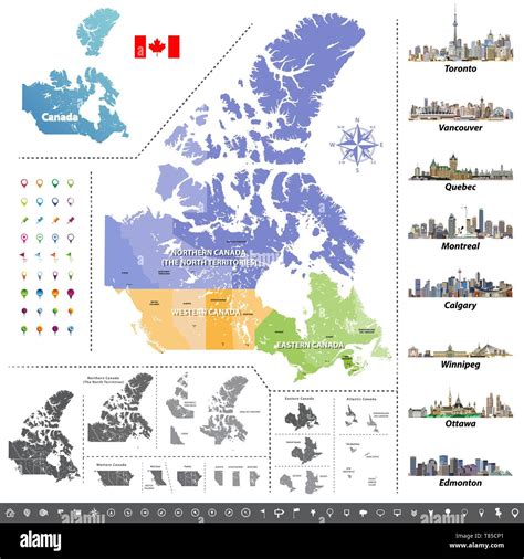 Canada Quebec Province Montreal Skyline Stock Vector Images Alamy